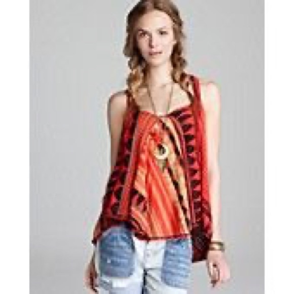 Free People | Tops | Free People Madagascar Printed Sweater Tank Size S ...